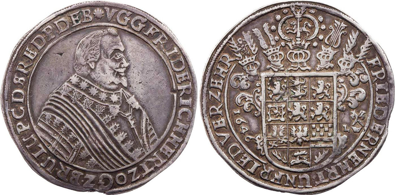 Braunschweig-Lüneburg-Celle Taler 1646 LW Friedrich, 1636-1648, Clausthal ss, kl. Schrötlingsf ...