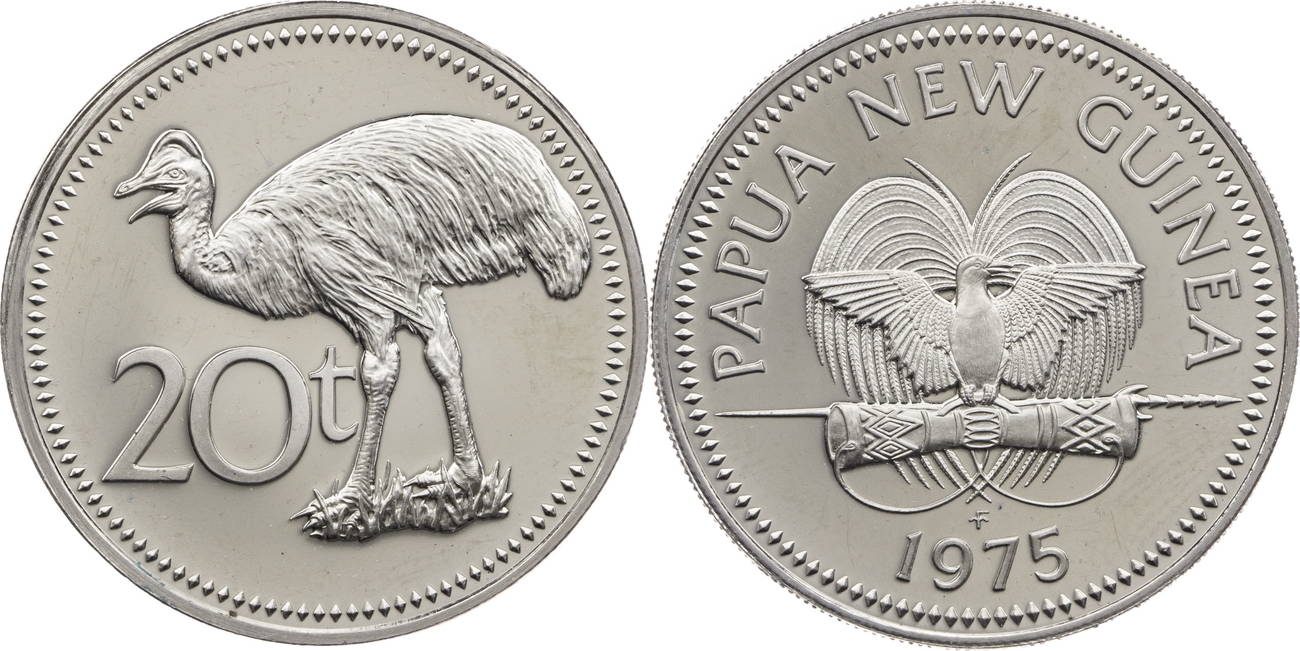 Papua-Neuguinea 20 Toea 1975 Kursmünze PP | MA-Shops