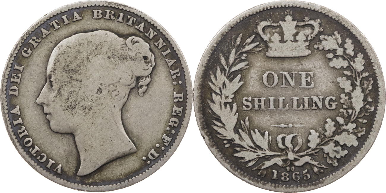 Großbritannien 1 Shilling 1865 Victoria (1837-1901) - Kursmünze (1838 ...