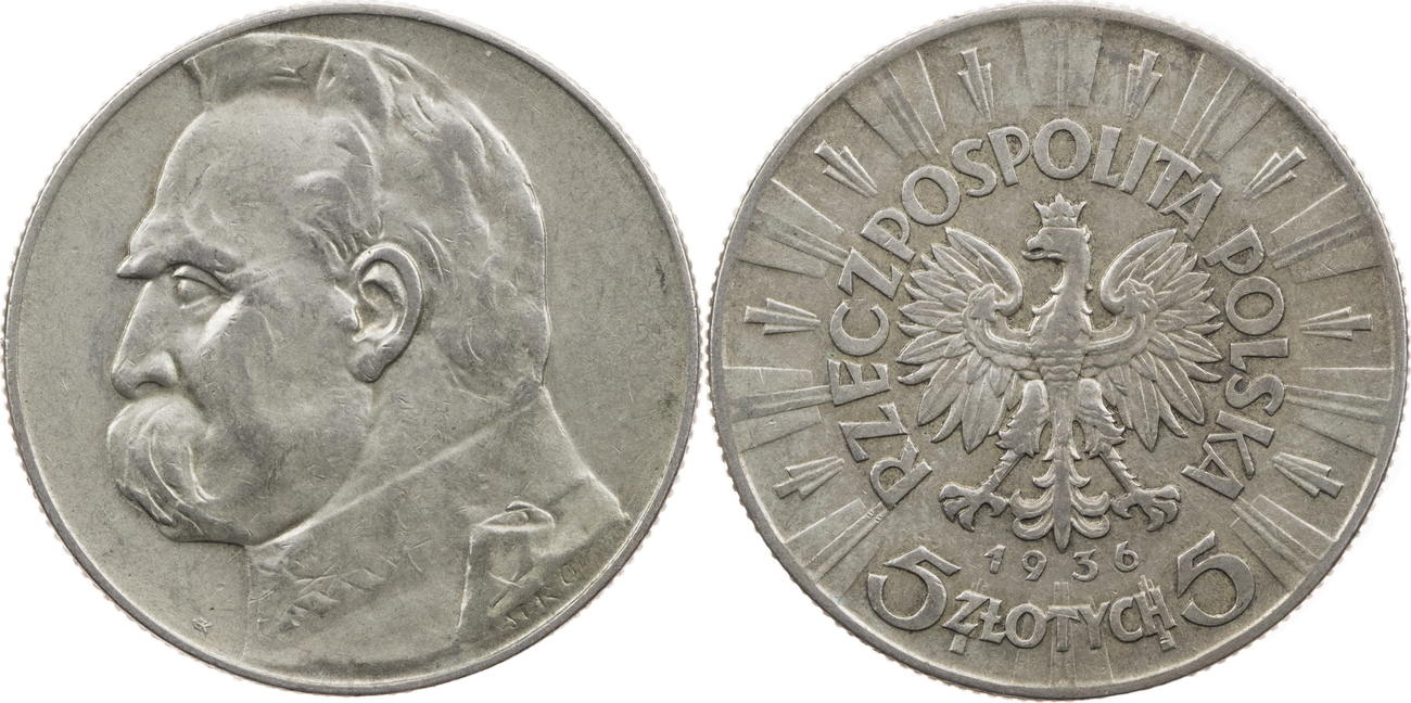 Polen 5 Zloty 1936 Jozef Pilsudski ss | MA-Shops