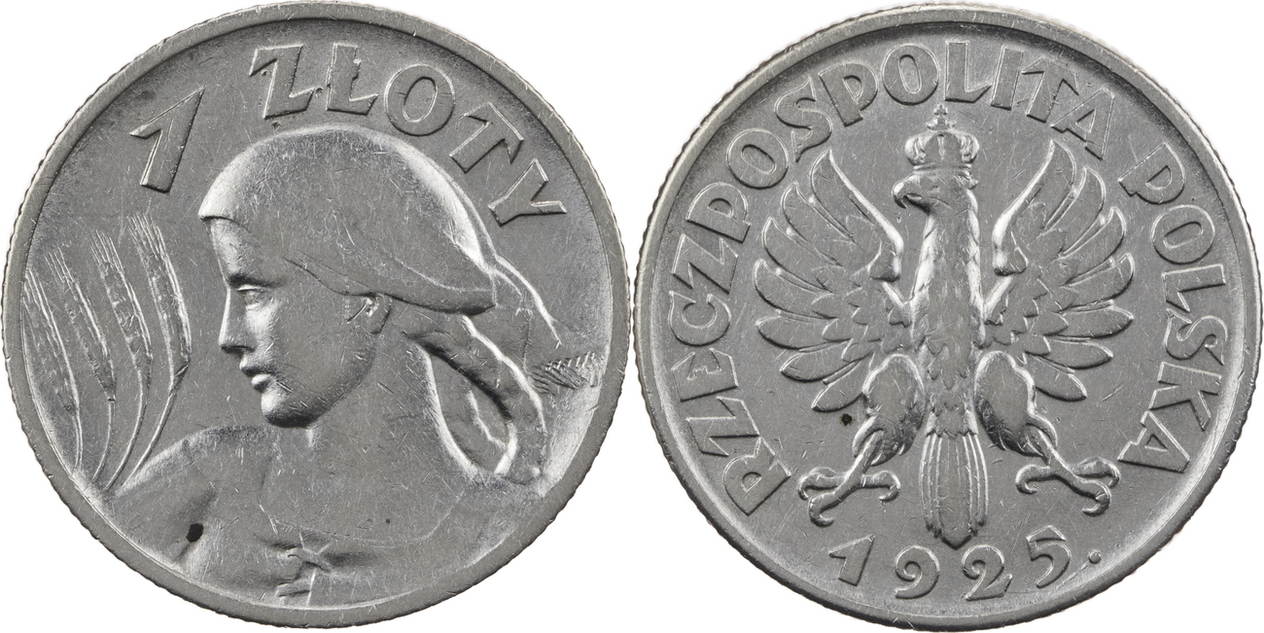 Polen 1 Zloty 1925 Kursmünze (1924-1925) ss+ | MA-Shops