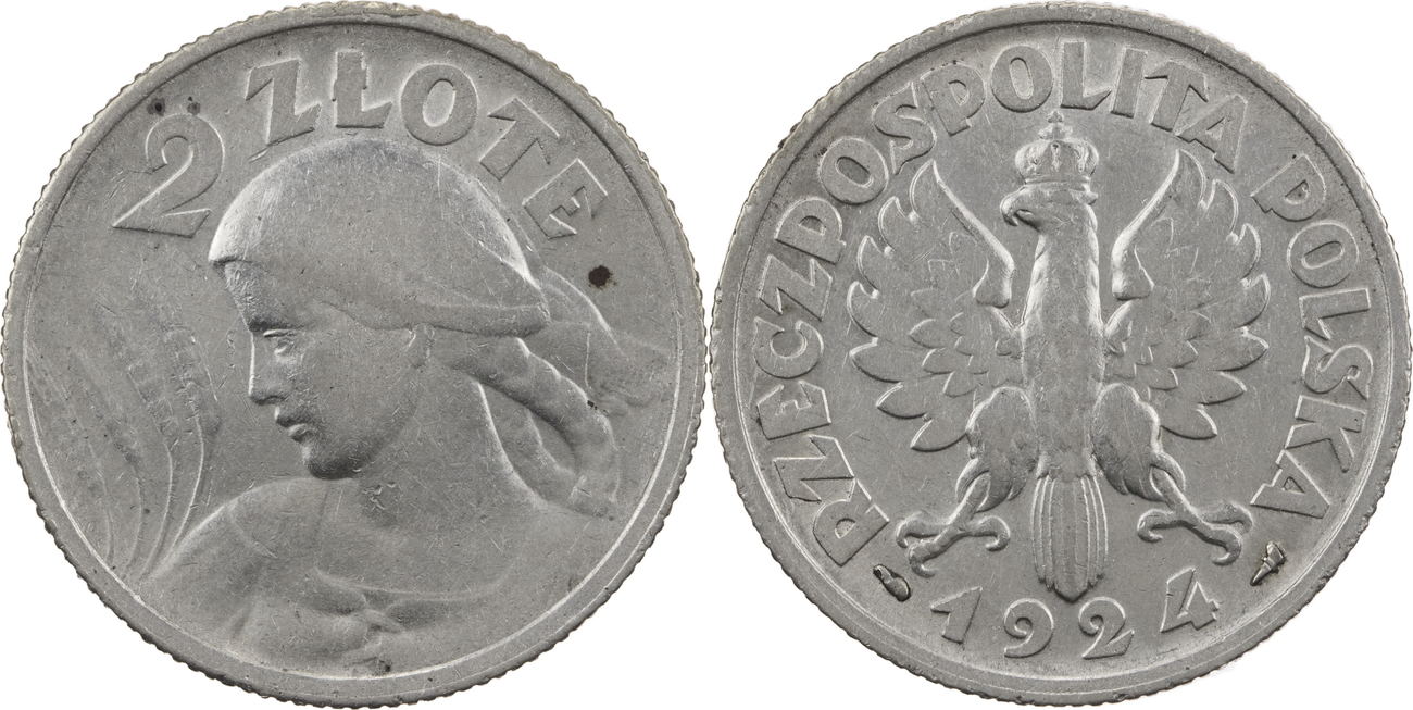 Polen 2 Zlote (Zloty) 1924 Kursmünze (1924-1925) ss | MA-Shops