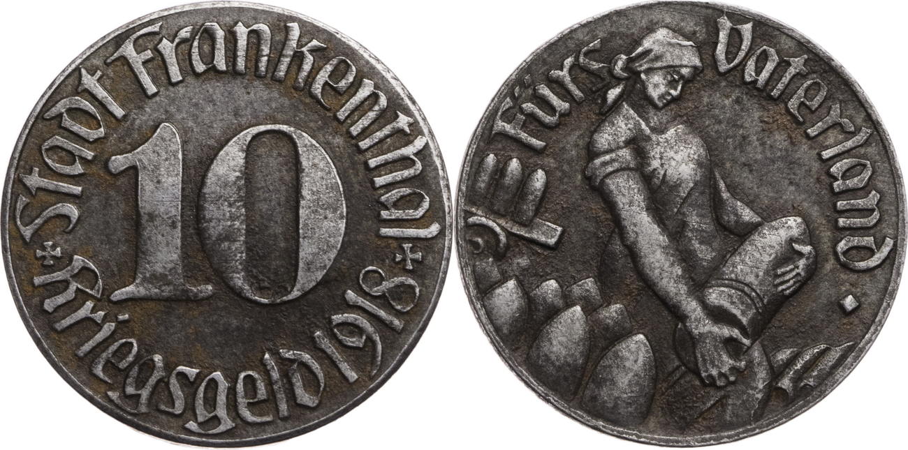 10 Pfennig 1918 Kriegsgeld Stadt Frankenthal ss | MA-Shops