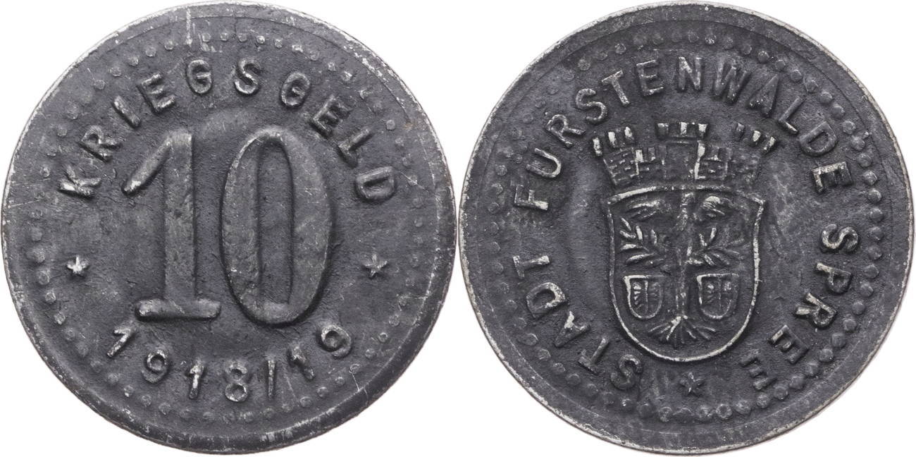 10 Pfennig 1918/19 Kriegsgeld Stadt Fürstenwalde ss | MA-Shops