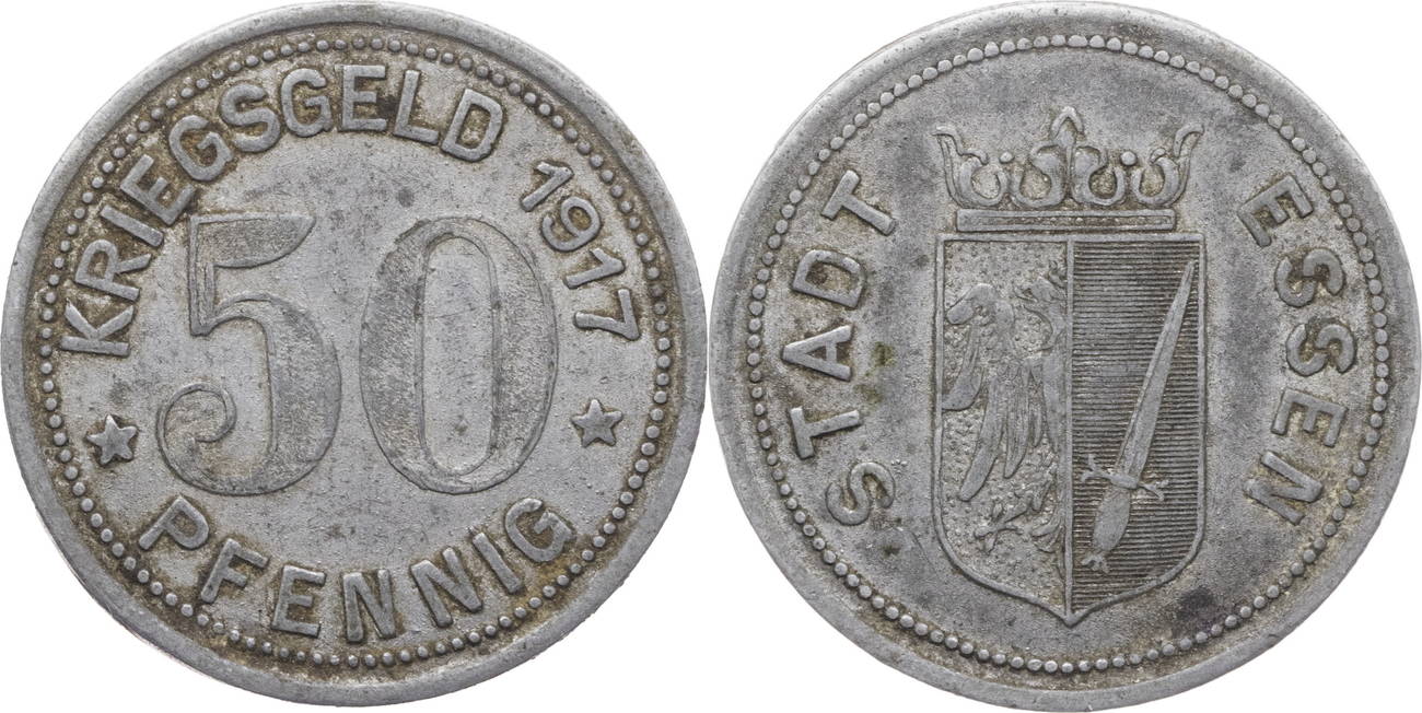 50 Pfennig 1917 Kriegsgeld Essen ss | MA-Shops