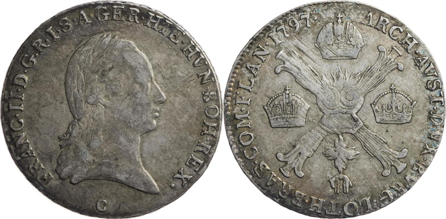 RDR Kronentaler 1797 C Franz II. (1792-1806) ss-vz, Justierspuren | MA-Shops
