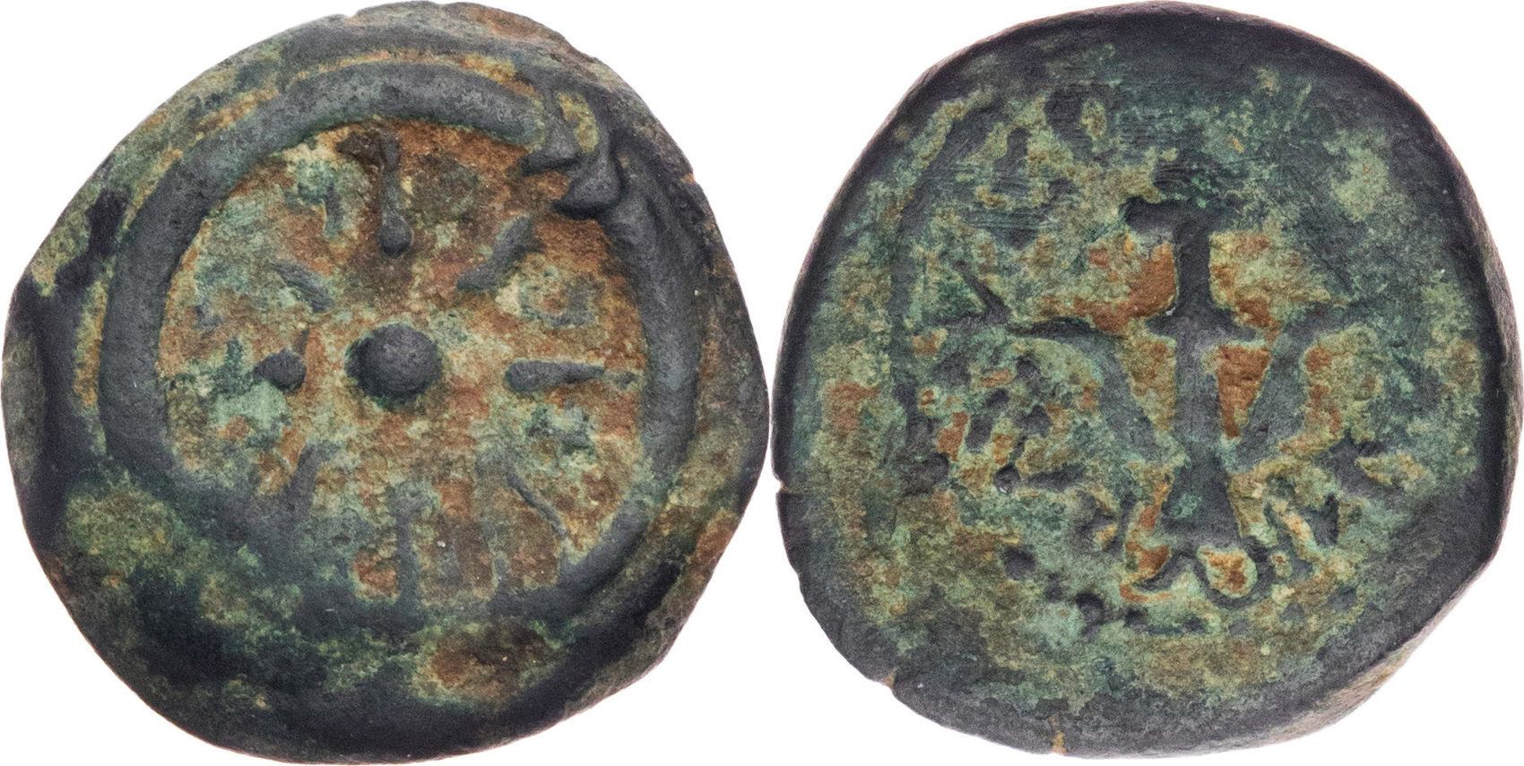 Iudaea Prutah 103-79 v. Chr. Alexander Jannaeus, Stern / Anker s | MA-Shops