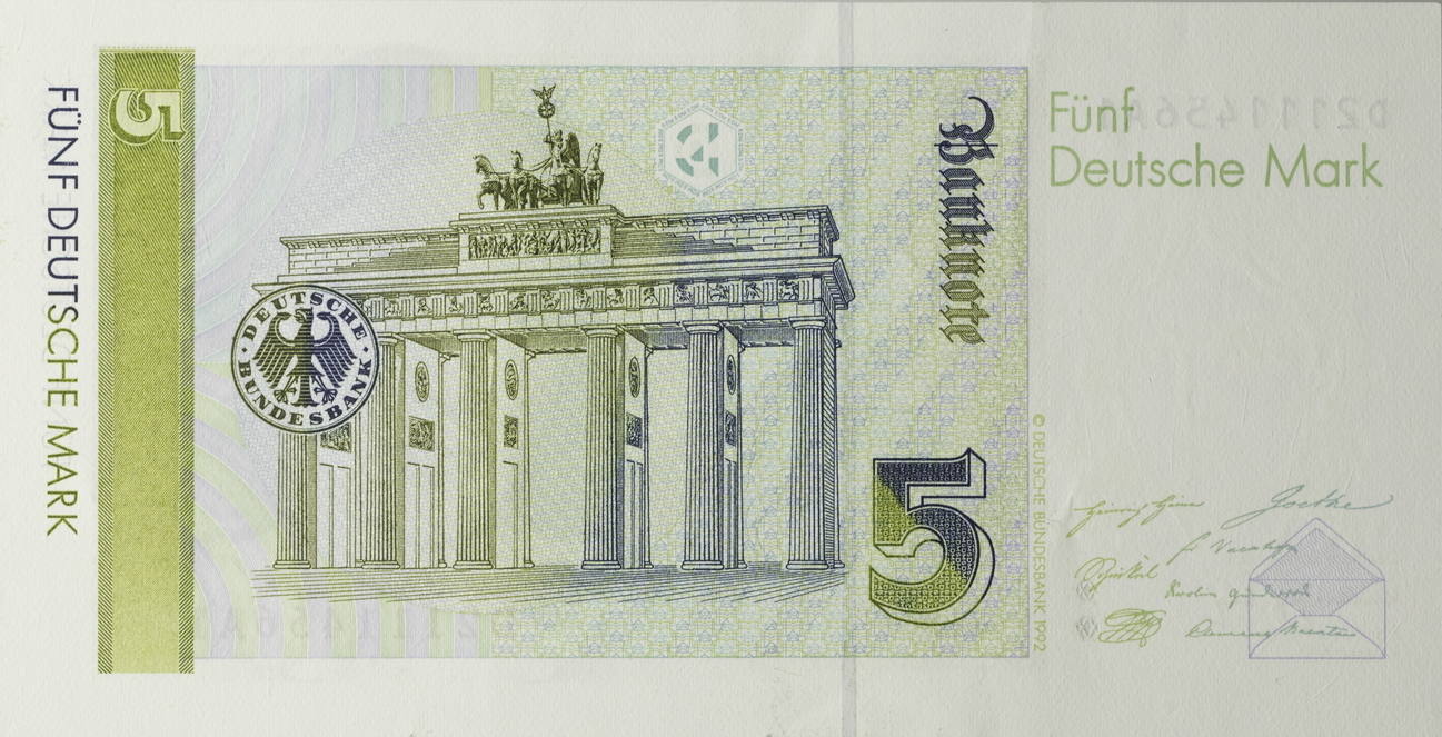 Bundesrepublik Deutschland 5 DM 1991 DM-Schein 4. Serie - Bettina von ...