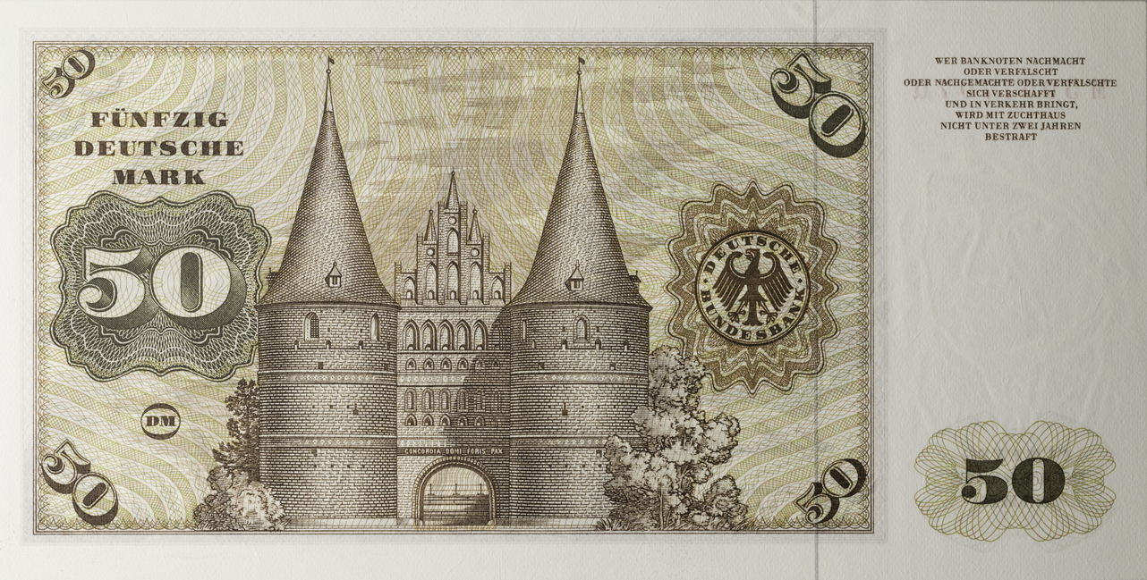 Bundesrepublik Deutschland 50 DM 1960 DM-Schein 3. Serie - Hans ...