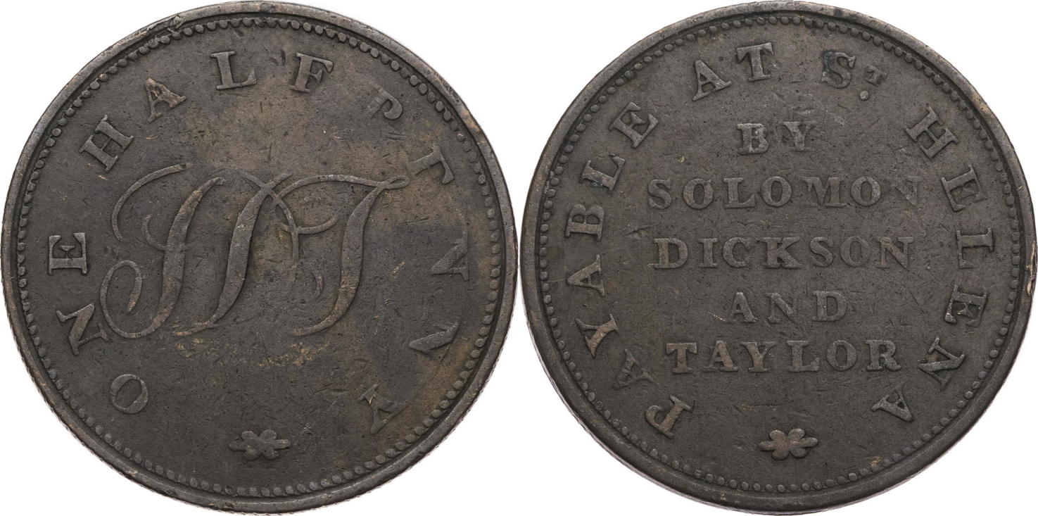 Kanada 1/2 Penny Token 1821 Solomon Dickson and Taylor schön, Kratzer ...
