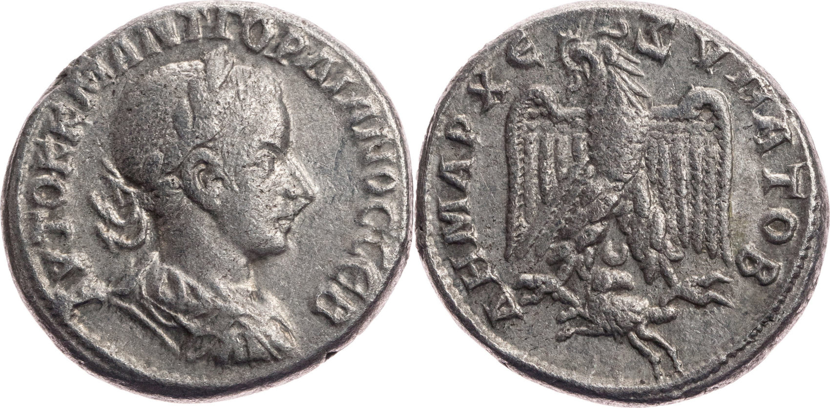 Syrien, Seleucis et Pieria Tetradrachme 242 n. Chr. Antiochia am ...