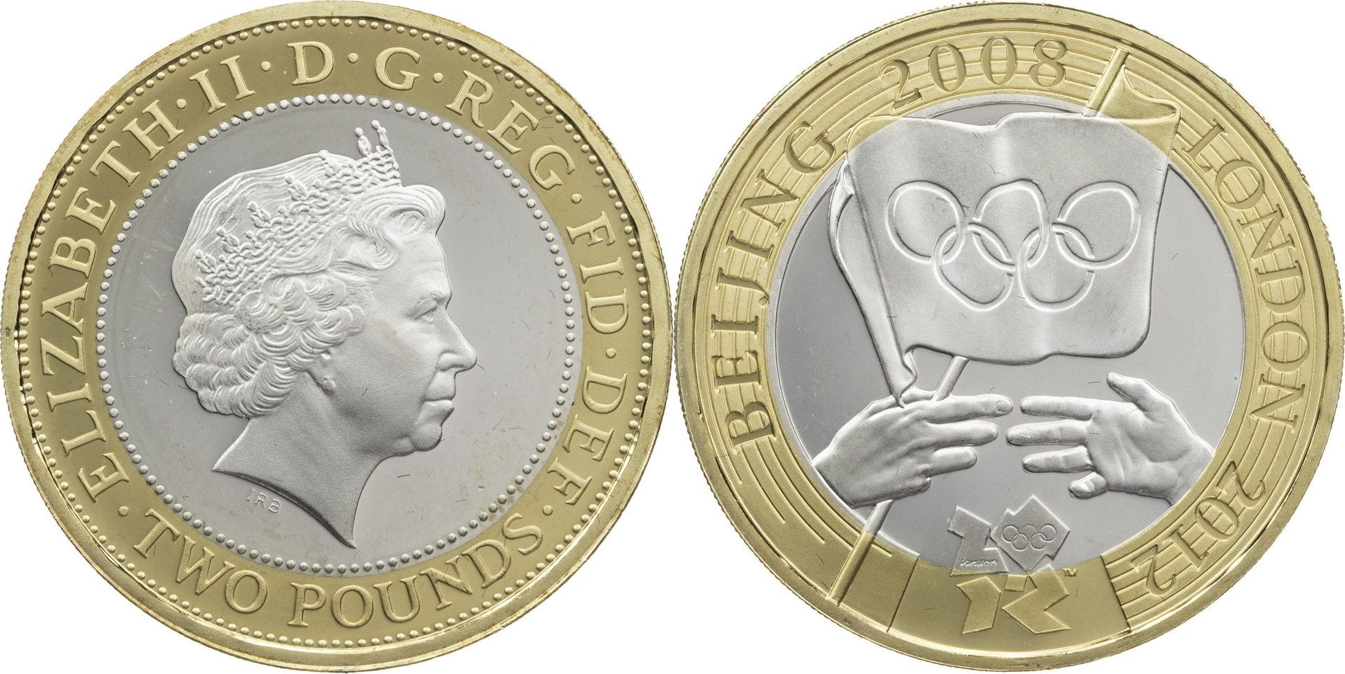 Großbritannien 2 Pounds 2008 Elizabeth II. (1952-) - Übergabe Beijing ...