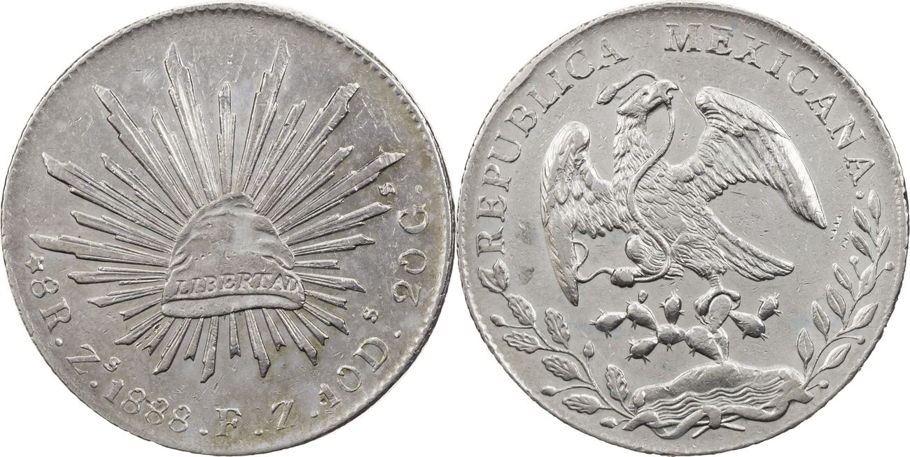Mexiko 8 Reales 1888 Münzzeichen Zs FZ vz | MA-Shops