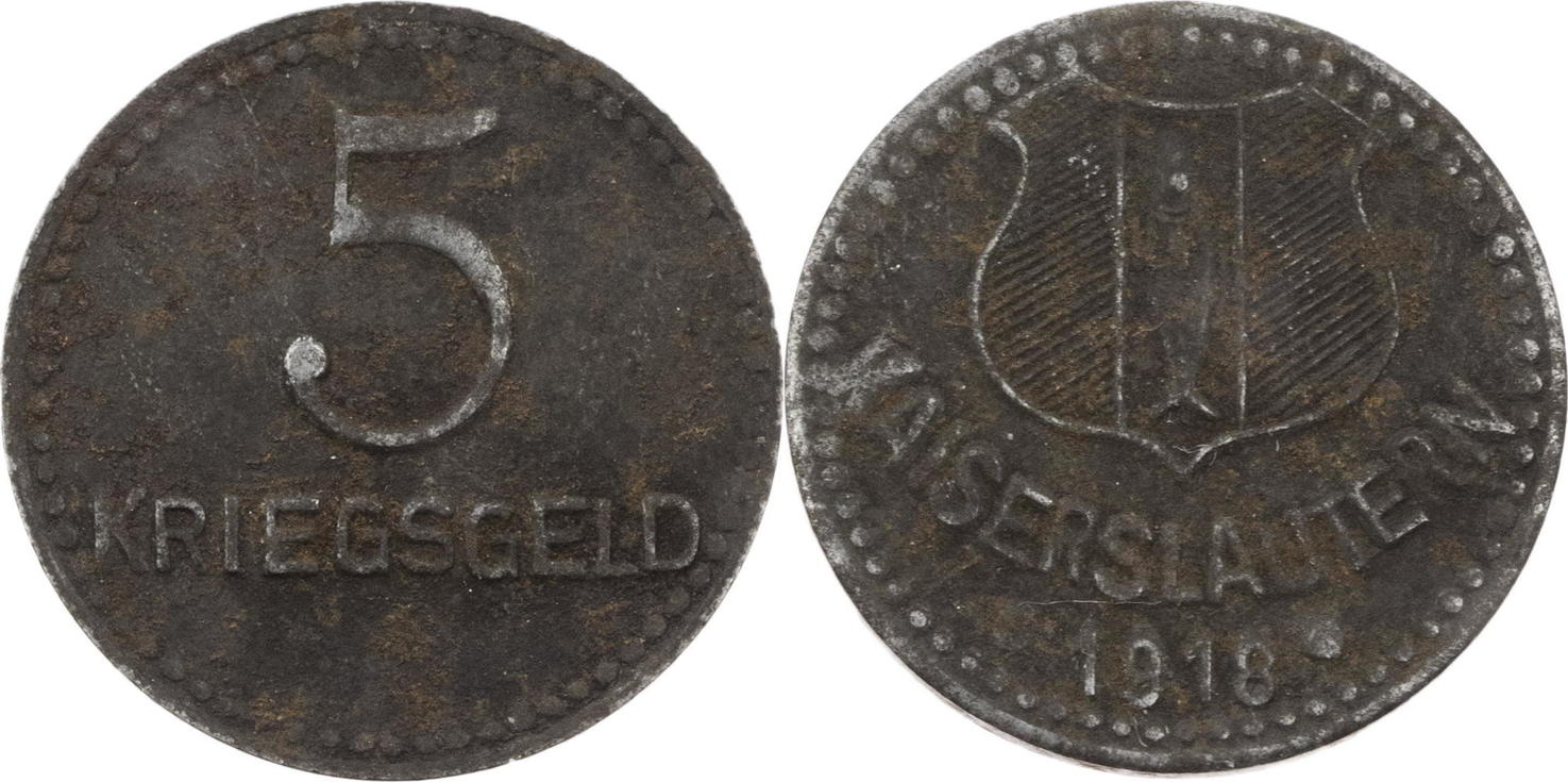 Kaiserslautern 5 Pfennig 1918 Kriegsgeld ss | MA-Shops