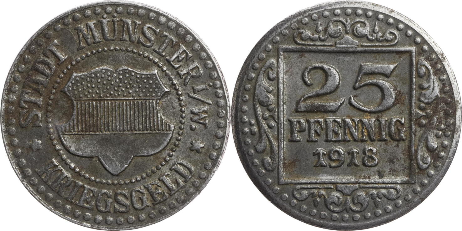 Münster 25 Pfennig 1918 Kriegsgeld ss-vz | MA-Shops