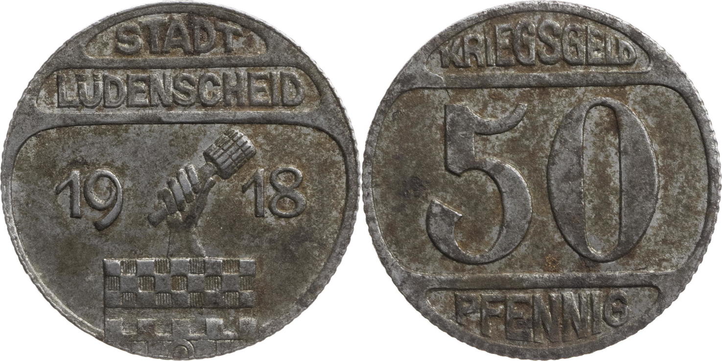 Lüdenscheid 50 Pfennig 1918 Kriegsgeld ss | MA-Shops