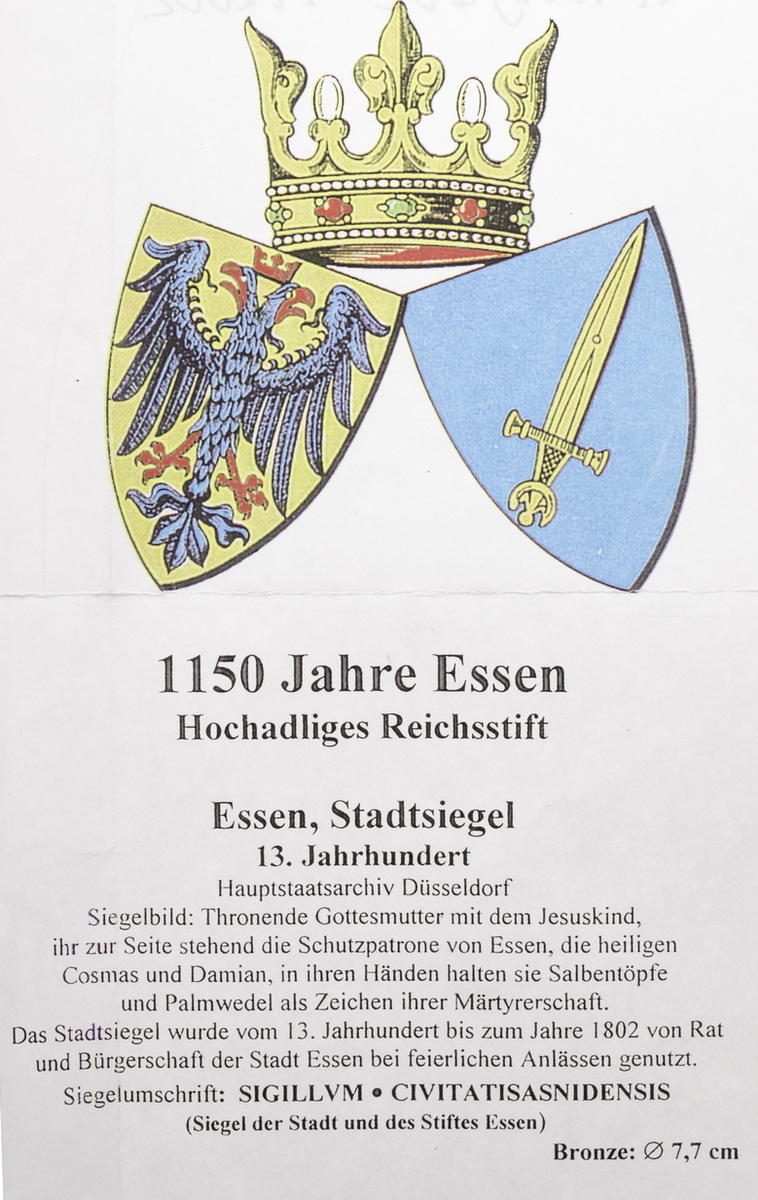 Essen Siegelabdruck o.J. Stadtsiegel 13. Jahrhundert st | MA-Shops