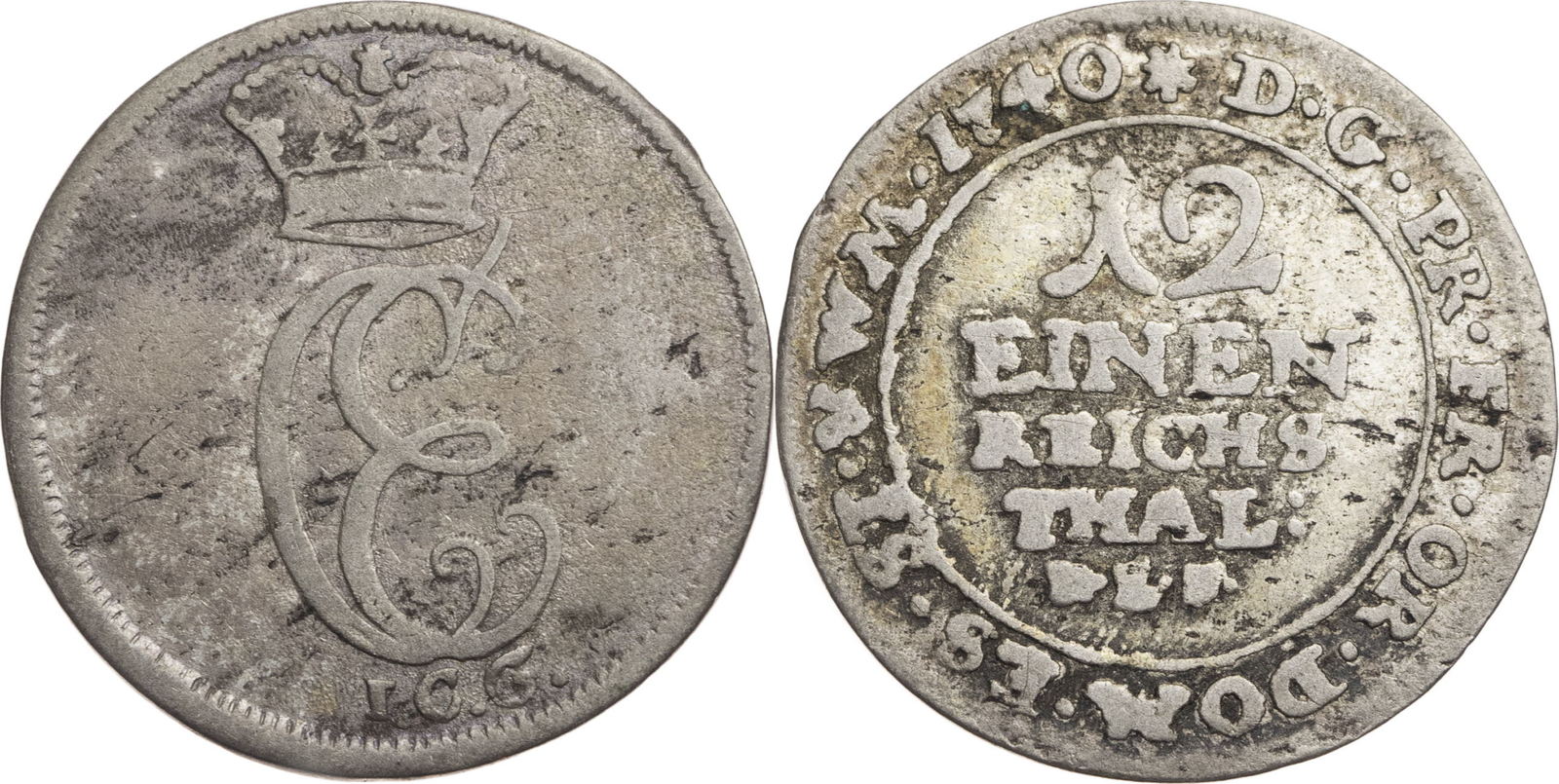 Ostfriesland 1/12 Taler 1740 ICG Karl Edzard (1734-1744) ss ...