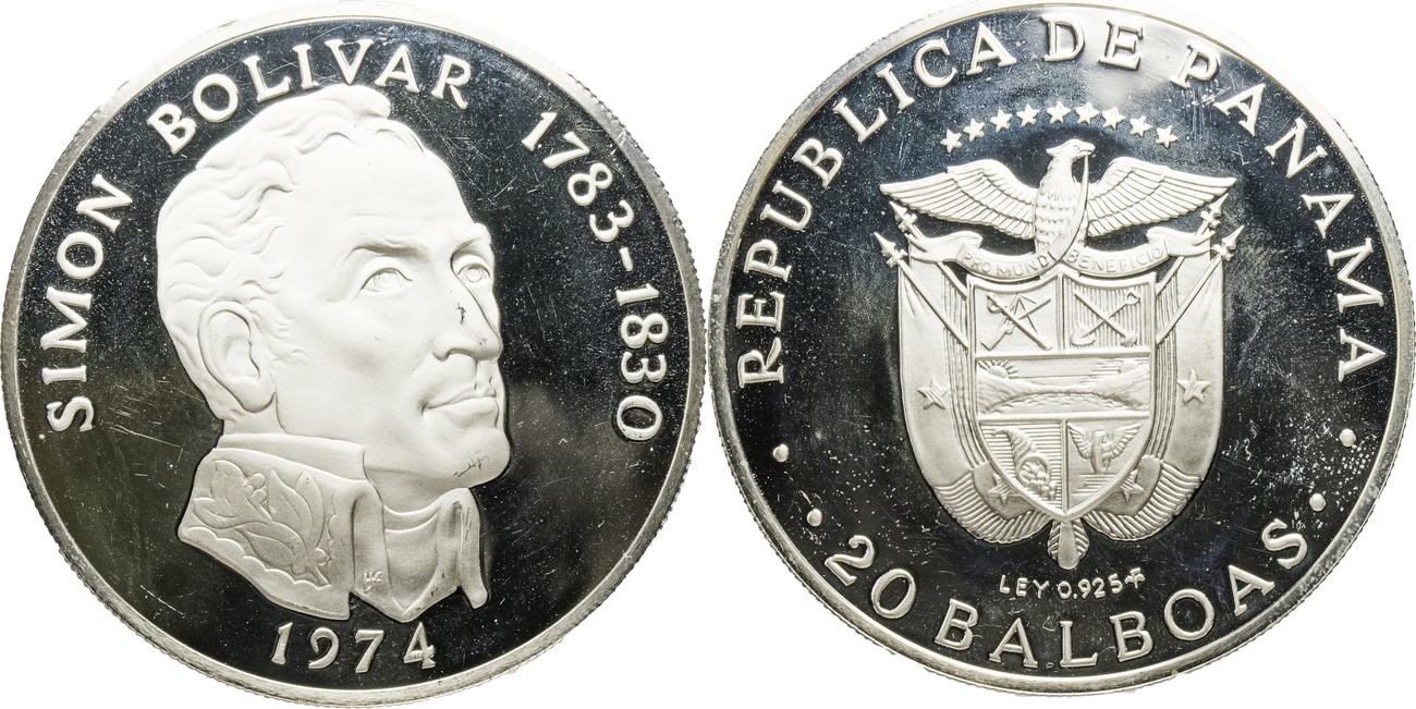 Panama 20 Balboas 1974 Simon Bolivar PP | MA-Shops