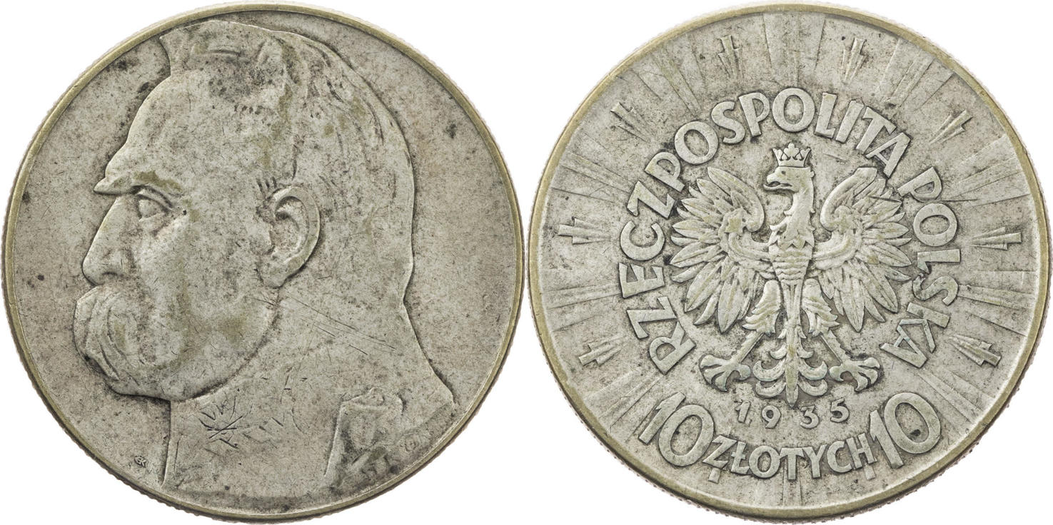 Polen 10 Zloty 1935 Jozef Pilsudski ss | MA-Shops