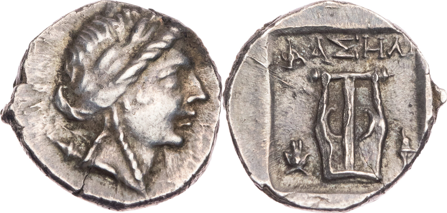 Lykien Drachme 100-88 v. Chr. Phaselis, Kopf des Apollon / Kithara ss ...