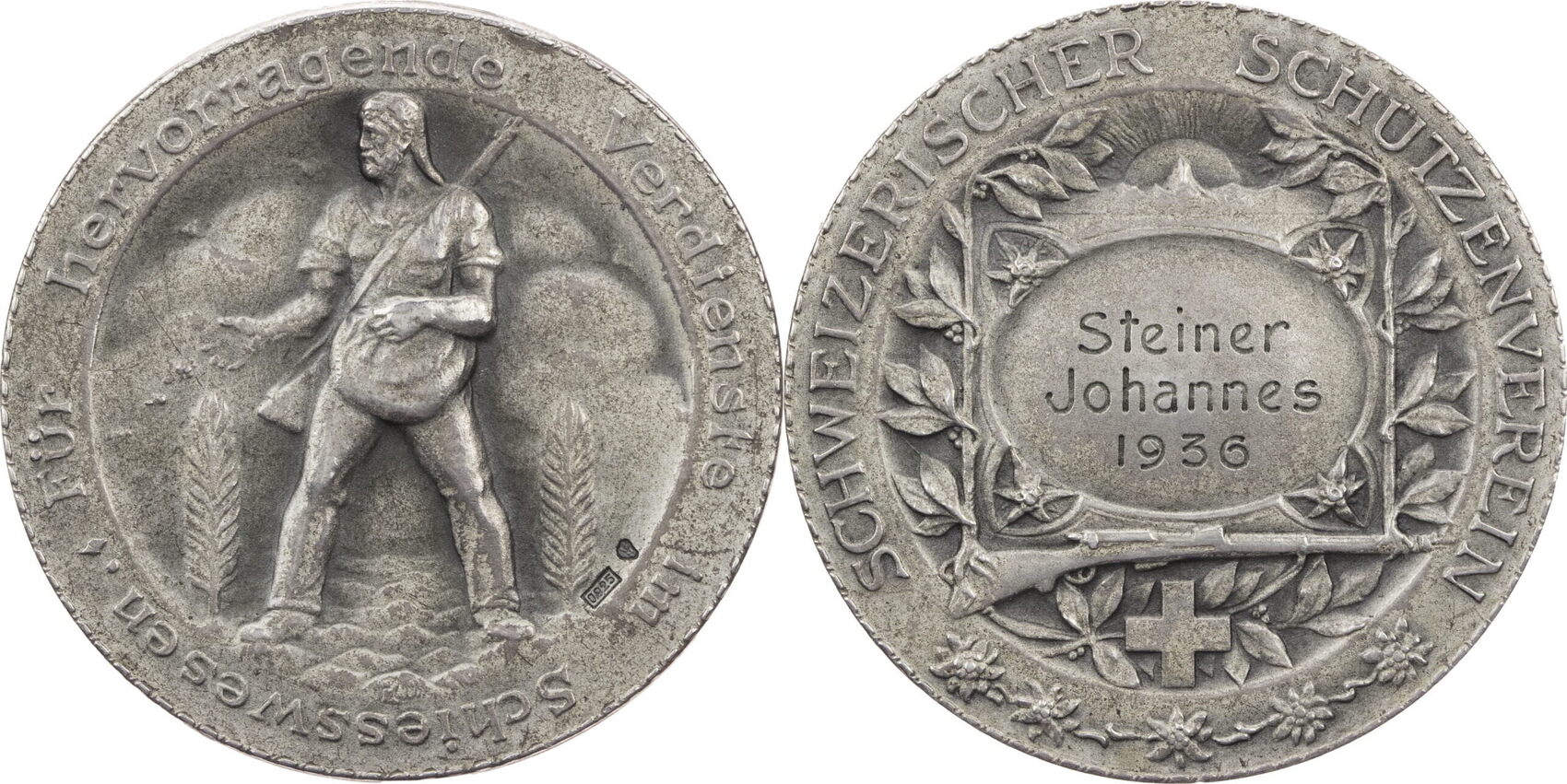 Medaille 1936 Schweizerischer Schützenverein - Für hervorragende ...