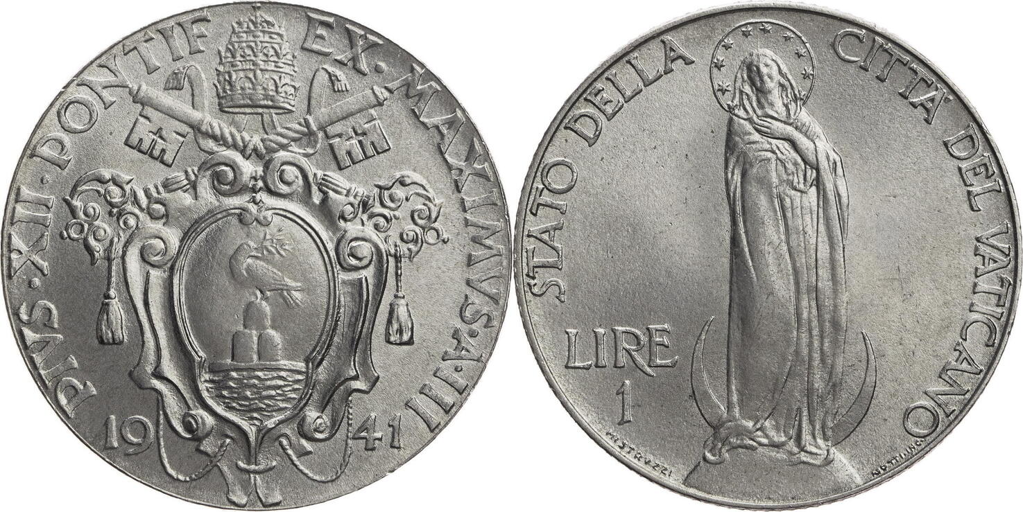 Vatikan 1 Lire 1941 Pius XII (1939-1958) - Kursmünze (1940-1941) vz | MA-Shops