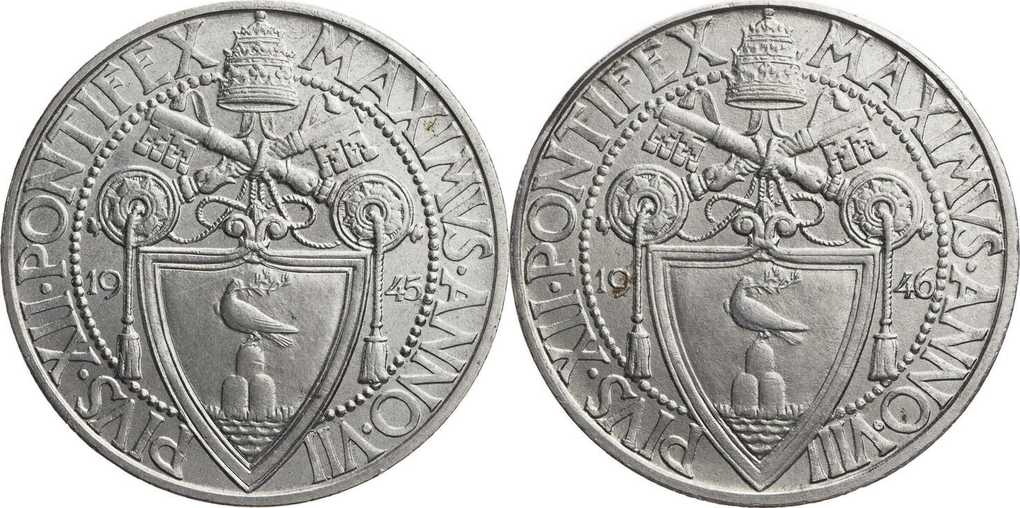 Vatikan 2 Lire 1945 Pius XII (1939-1958) - Kursmünze (1942-1946) vz | MA-Shops