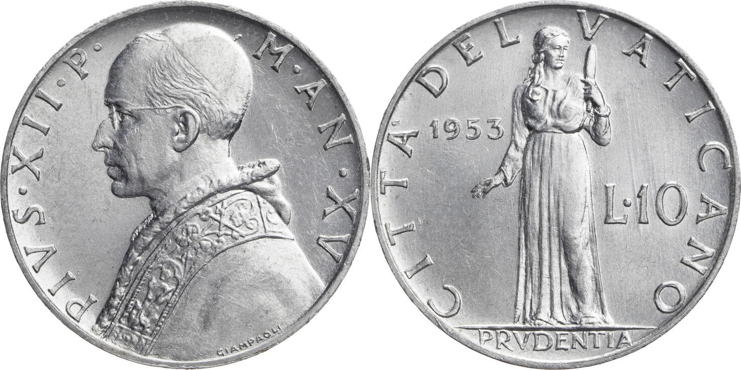 Vatikan 5 Lire 1953 Pius XII (1939-1958) - Kursmünze (1951-1958) vz | MA-Shops
