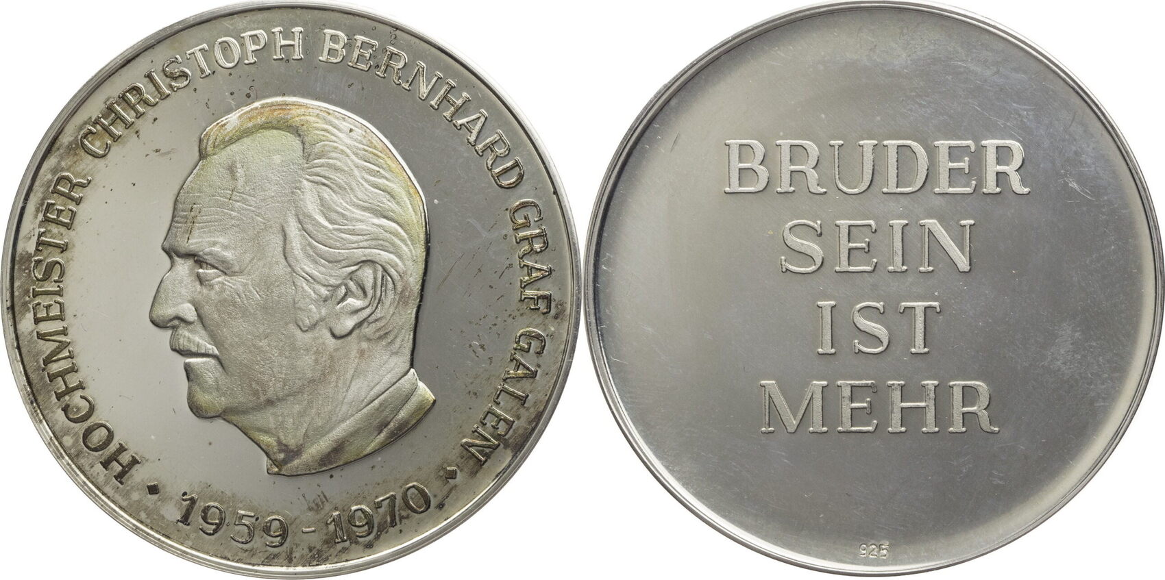 Deutschland Medaille o.J. Hochmeister Christoph Bernhard Graf Galen ...