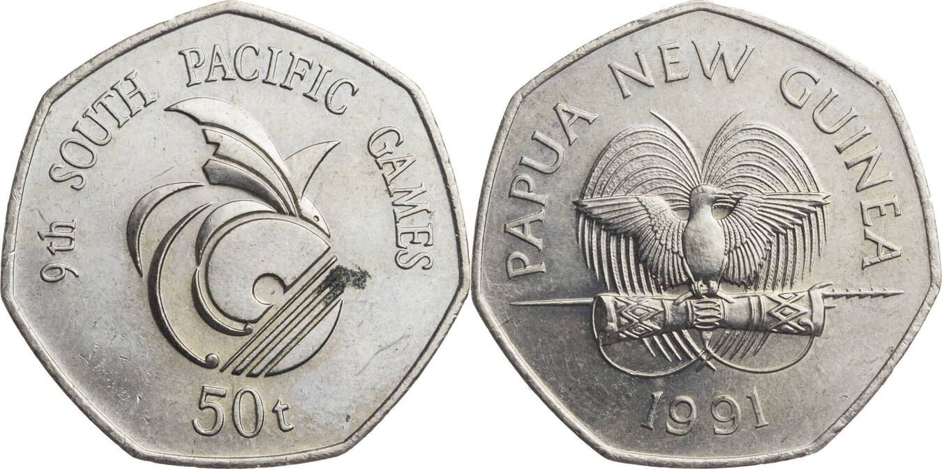 Papua-Neuguinea 50 Toea 1991 Süd-Pazifische Spiele ss-vz | MA-Shops