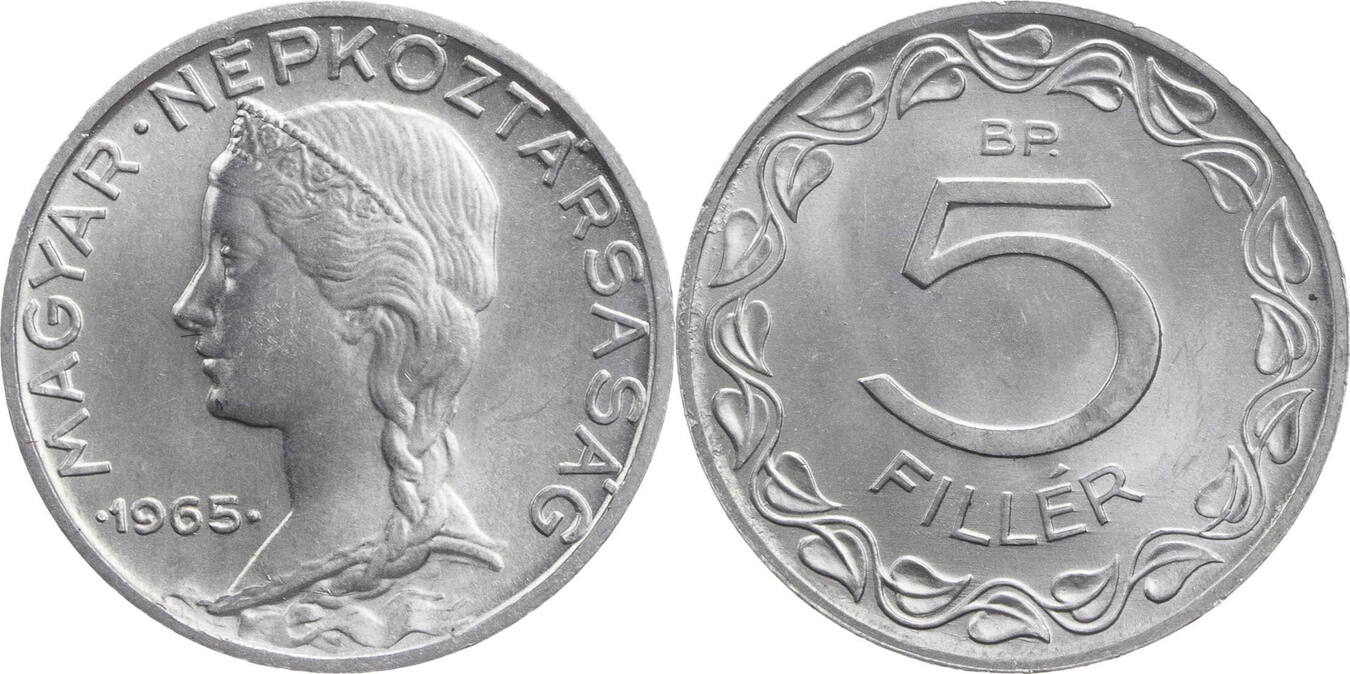 Ungarn 5 Filler 1965 Kursmünze (1953-1989) vz-st | MA-Shops