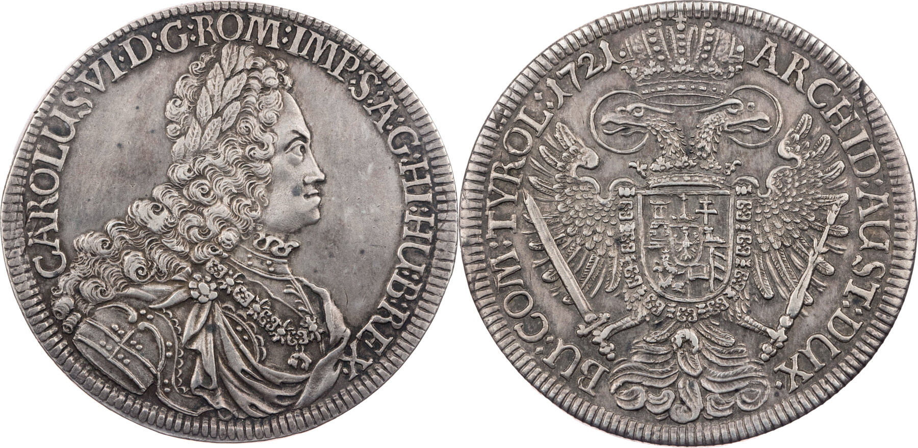 RDR, Haus Habsburg Reichstaler 1721 Karl VI. (1711-1740), Hall fast vz ...