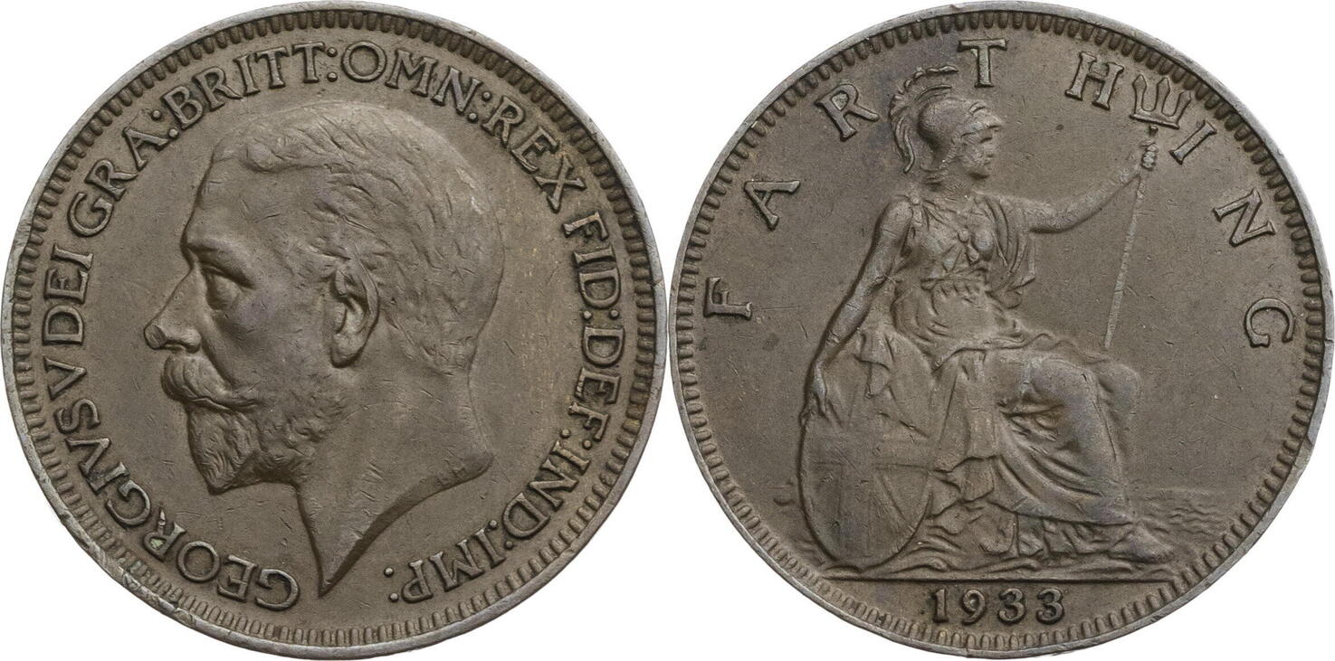 Großbritannien Farthing 1933 Georg V. (1910-1936) - Kursmünze (1926 ...