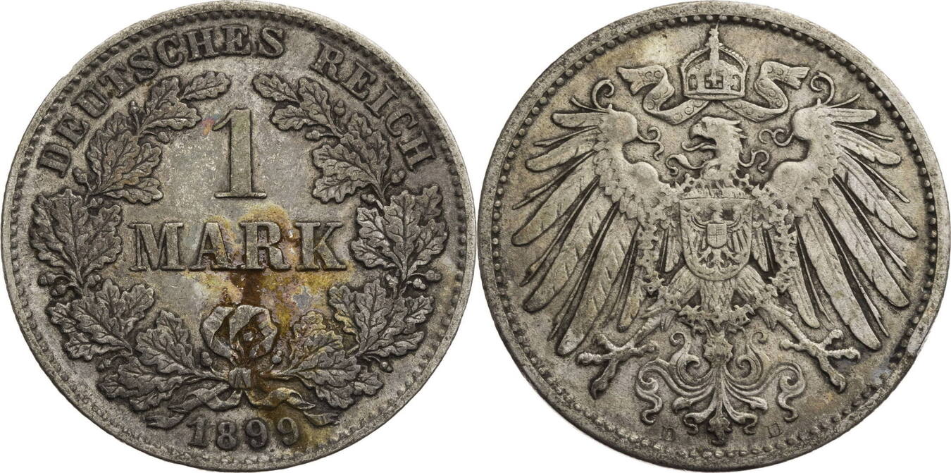 Kaiserreich 1 Mark 1899 D Kursmünze (1891-1916) ss | MA-Shops