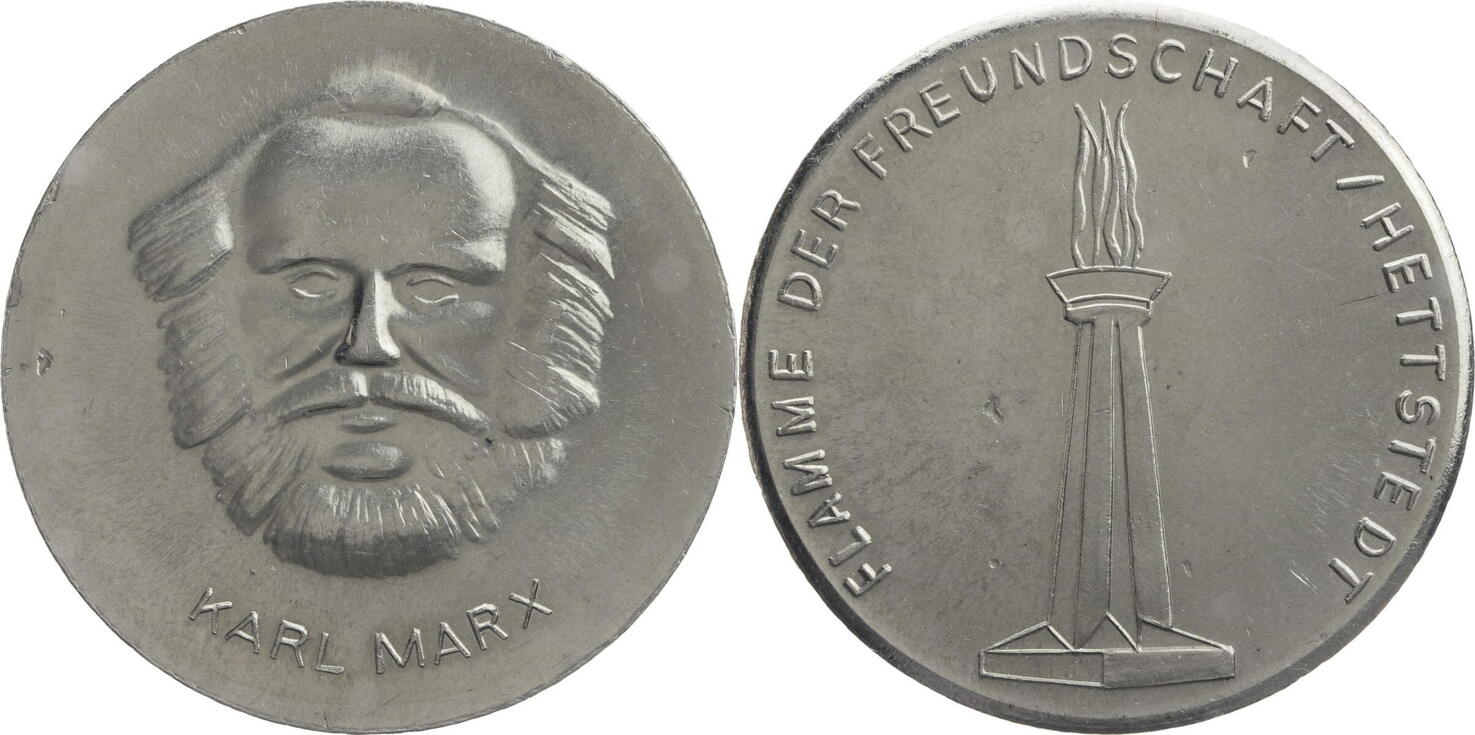 DDR Medaille o.J. Karl Marx - Flamme der Freundschaft/Hettstedt vz | MA ...