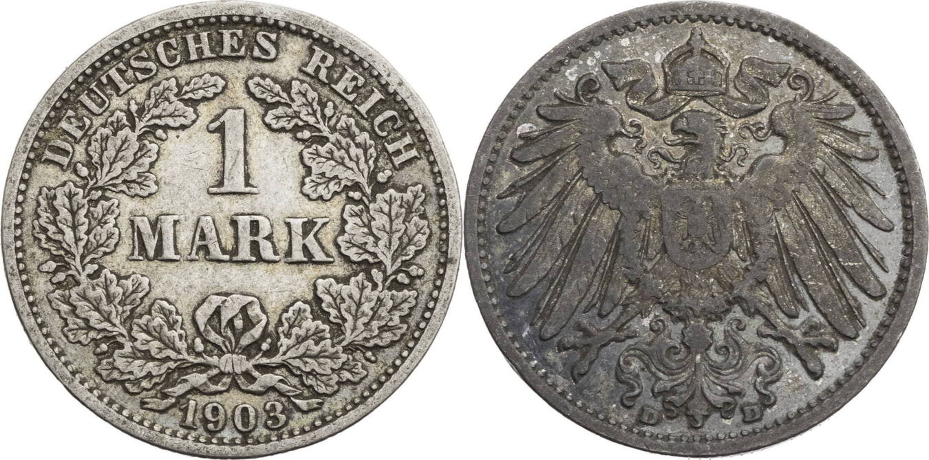 Kaiserreich 1 Mark 1903 D Kursmünze (1891-1916) ss | MA-Shops
