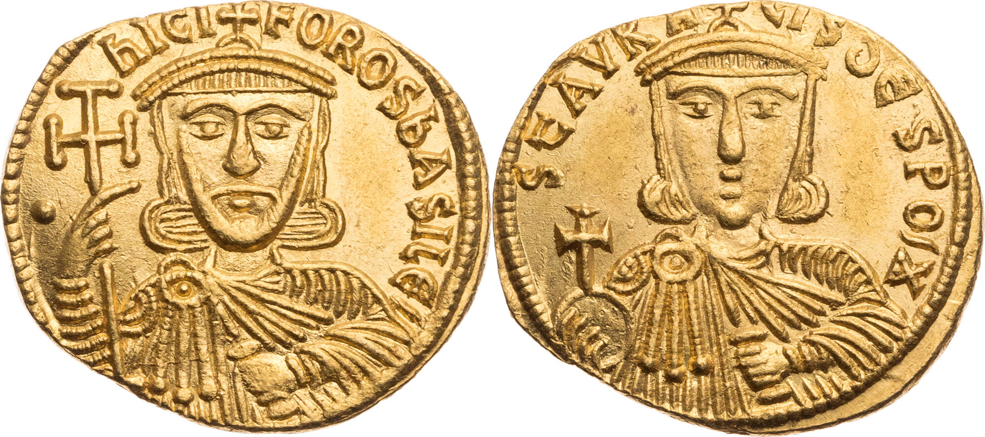 Byzanz Solidus 803-811 Nikephoros I., Büste des Nikephoros / Büste des ...