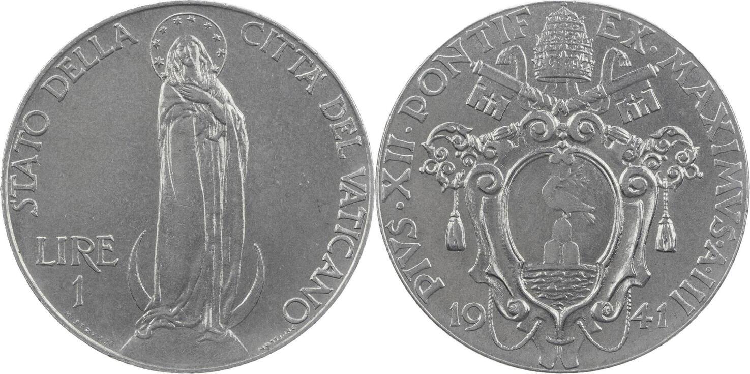 Vatikan 1 Lira 1941 Pius XII. (1939-1958) - Kursmünze (1940-1941) vz | MA-Shops
