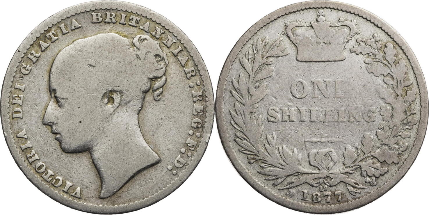 Großbritannien 1 Shilling 1877 Victoria (1837-1901) - Kursmünze (1838 ...