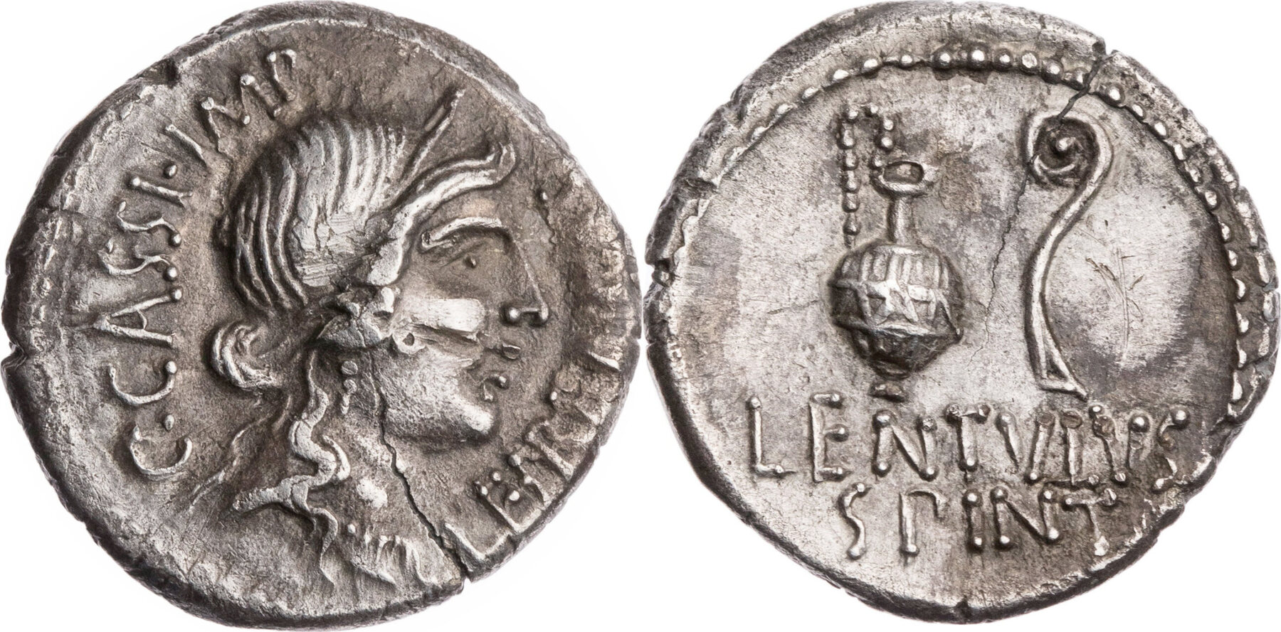 Römische Republik Denar 43/42 v. Chr. C. Cassius Longinus und P ...