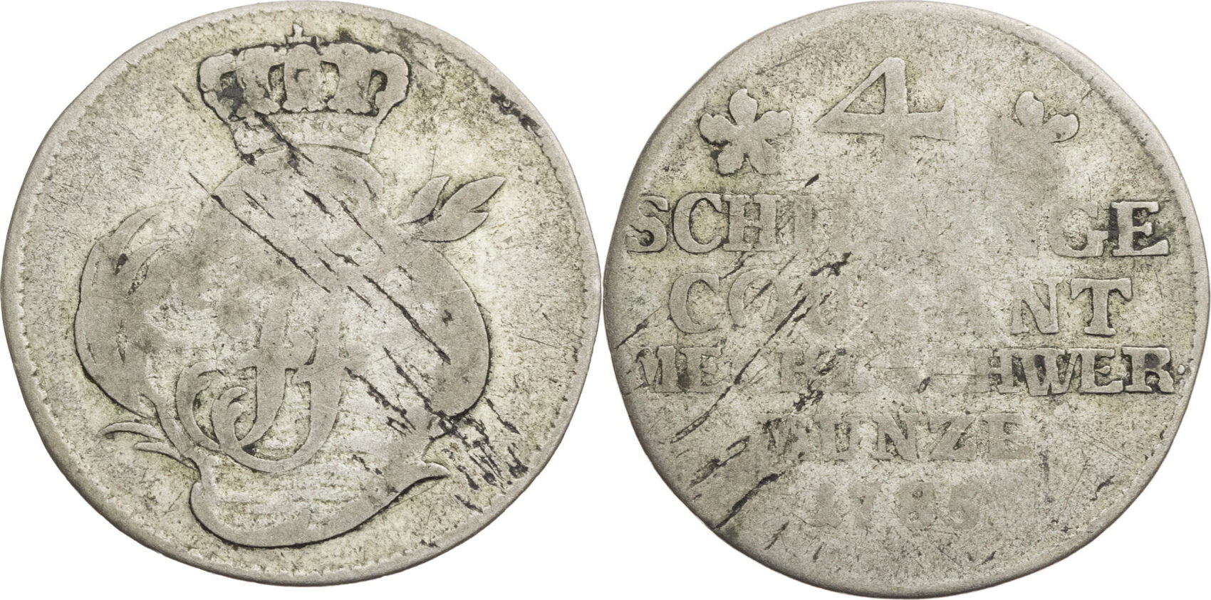 Mecklenburg-Schwerin 4 Schillinge 1785 Friedrich Franz I. (1785-1837) - selten s-ss | MA-Shops