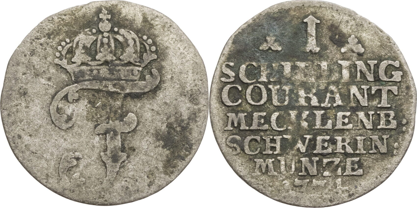 Mecklenburg-Schwerin 1 Schilling 1771 Friedrich II. (1756-1785) s-ss | MA-Shops
