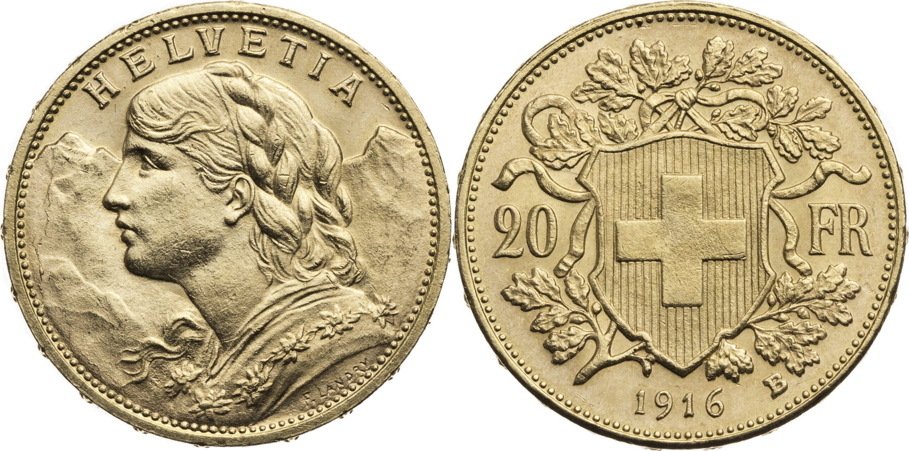 Schweiz 20 Franken (Vreneli) 1916 B Kursmünze (1897-1949) ss-vz | MA-Shops