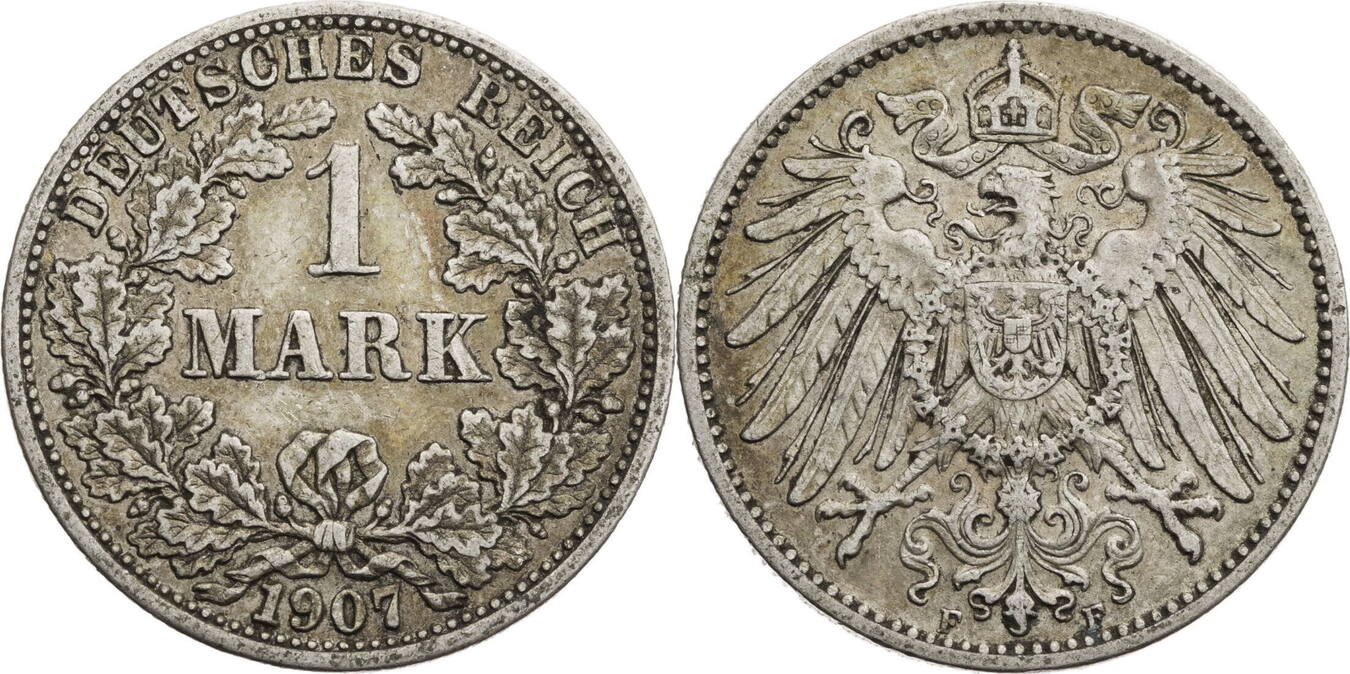 Kaiserreich 1 Mark 1907 F Kursmünze (1891-1916) ss | MA-Shops