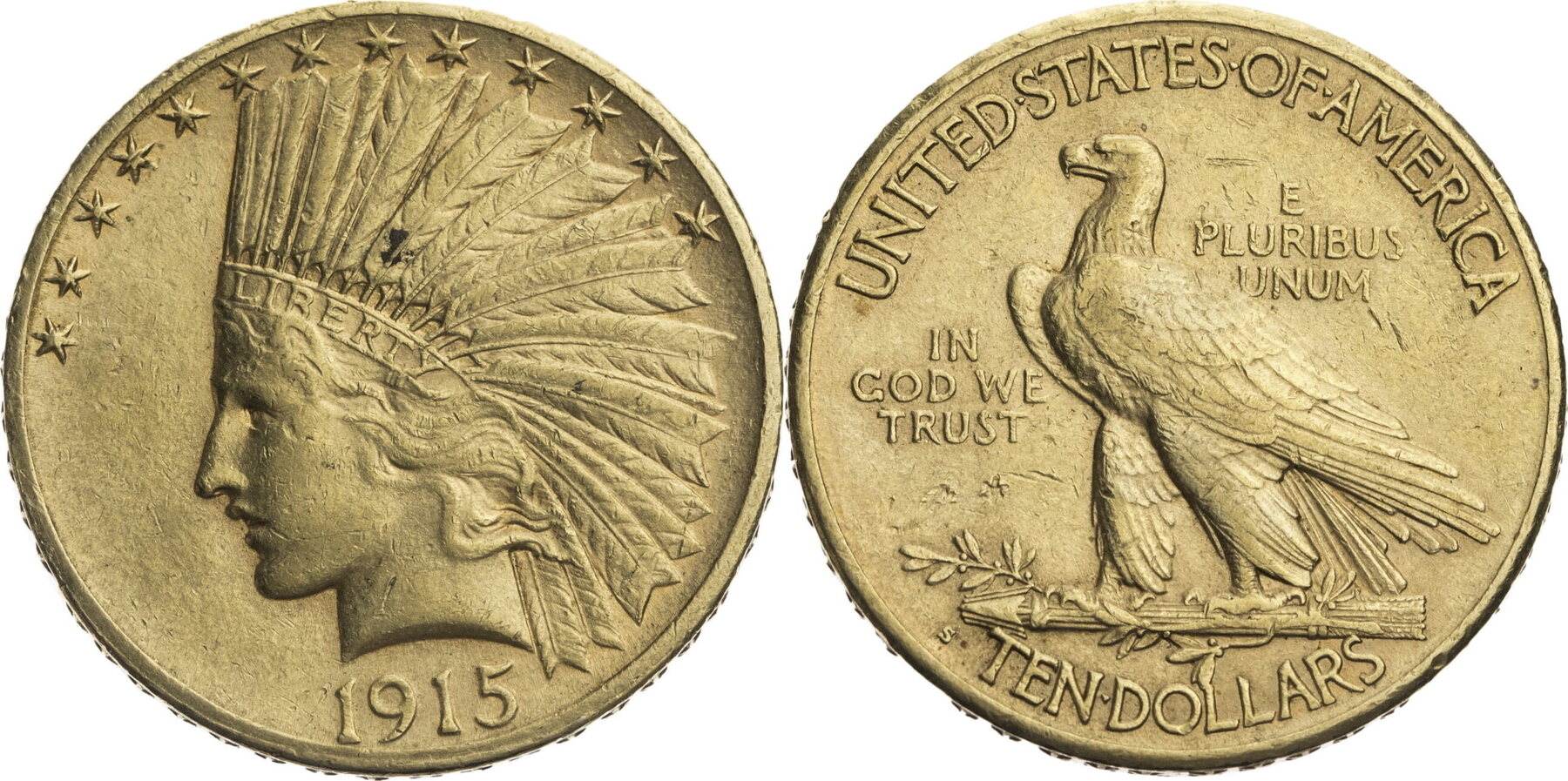 USA 10 Dollars 1915 Indian Head - Eagle ss-vz | MA-Shops
