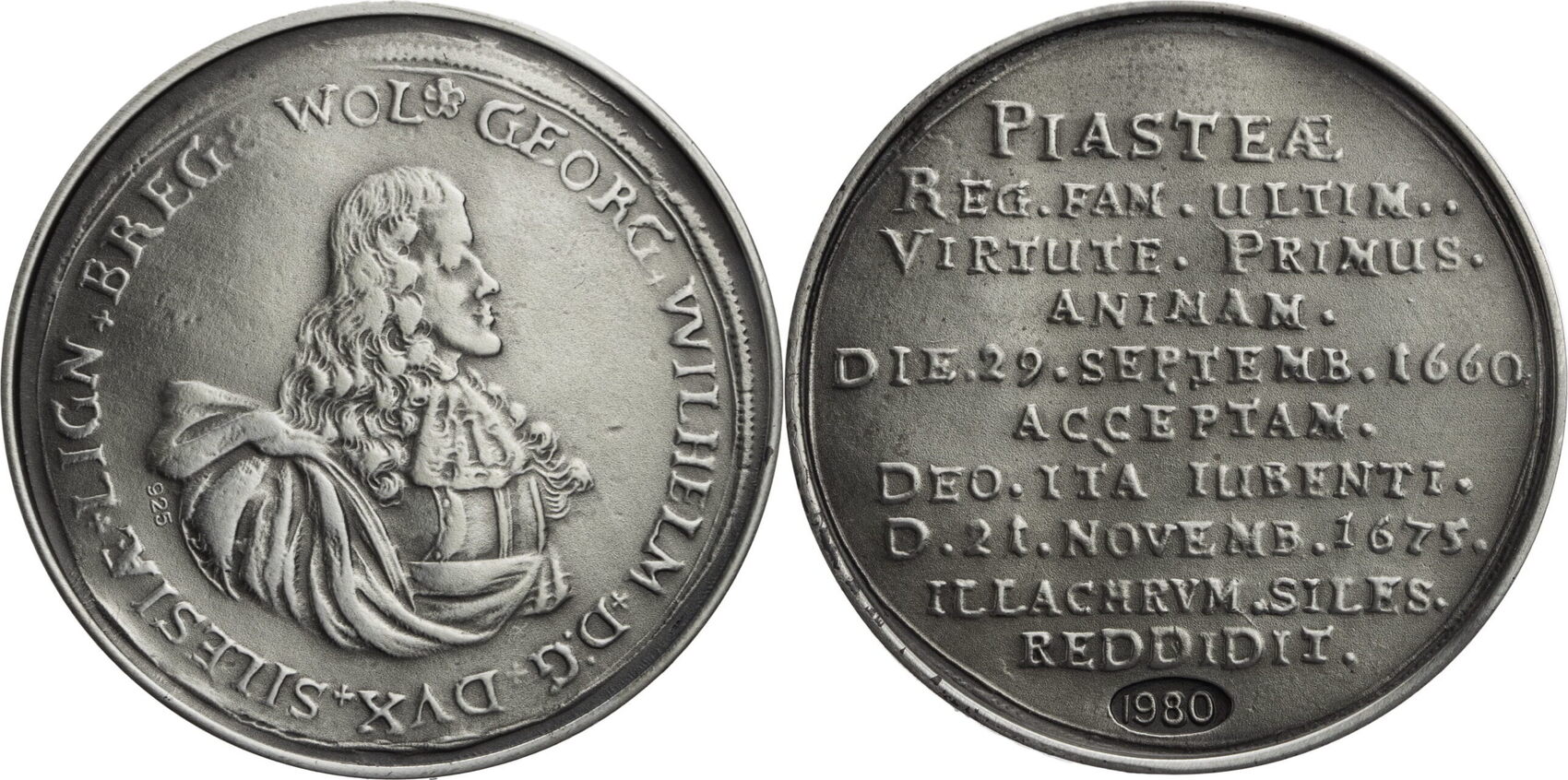 Schlesien Ein halber Taler 1675 NP von 1980 Georg Wilhelm von Liegnitz ...