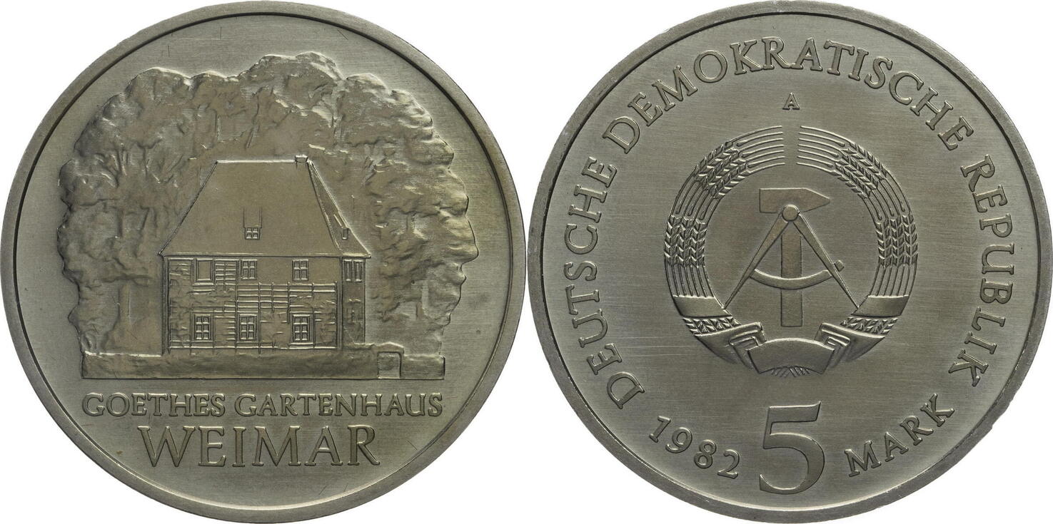 DDR 5 Mark 1982 Goethes Gartenhaus - Zum 150. Todestag von Johann ...