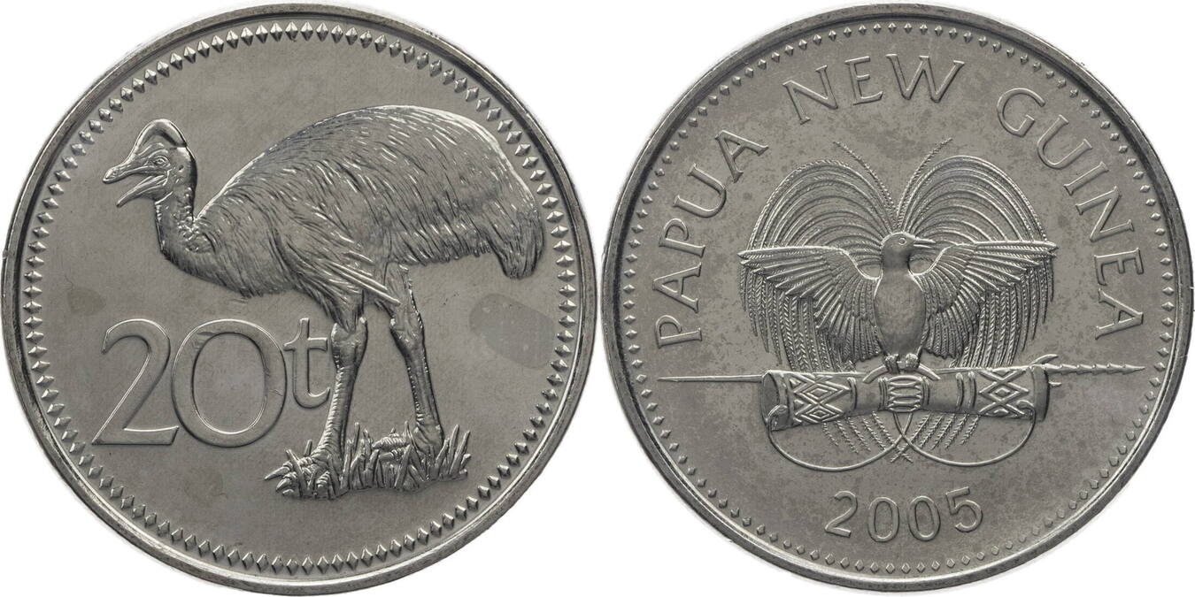 Papua-Neuguinea 20 Toea 2005 Kursmünze (2004-2010) vz | MA-Shops