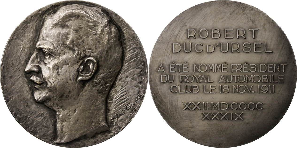 Belgien Medaille 1939 Alfred Courtens: Robert Duc d'Ursel ...